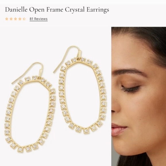 Kendra Scott | Jewelry | New Danielle Frame Crystal Gold Earrings ...